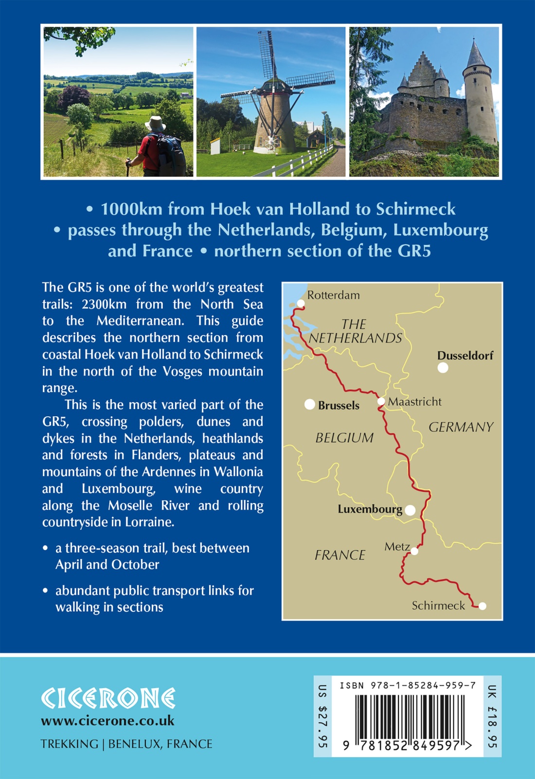 GR5 walking guidebook - trek from Hoek van Holland… | Cicerone Press
